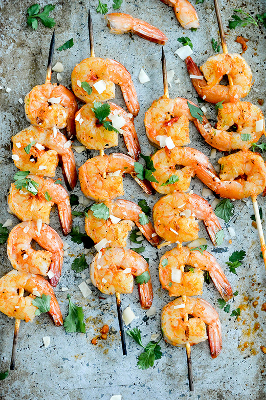 Coconut-Harissa Grilled Shrimp Skewers – Floating Kitchen