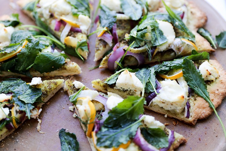 Middle Eastern Pizza with Red Onion, Fennel, Lemon, Ricotta and Kale ...