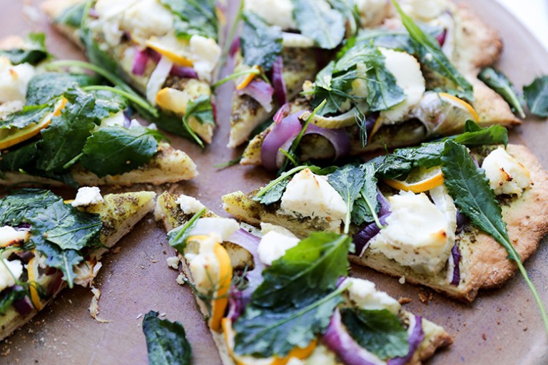 Middle Eastern Pizza with Red Onion, Fennel, Lemon, Ricotta and Kale ...
