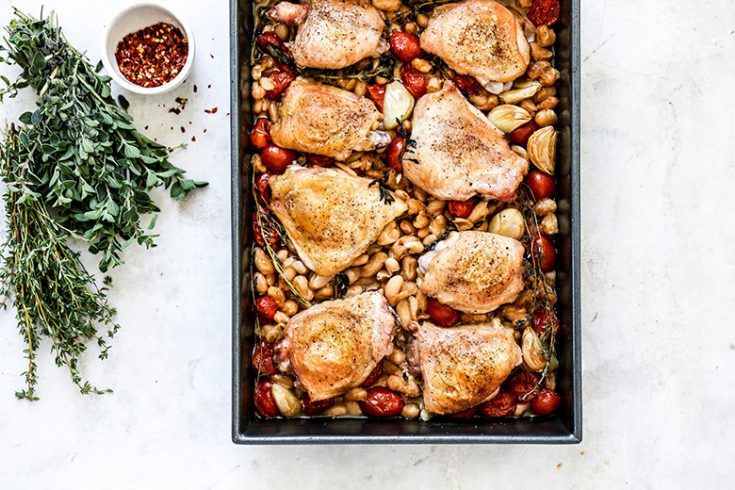One-Pan Chicken and White Beans with Tomatoes, Garlic and Herbs ...