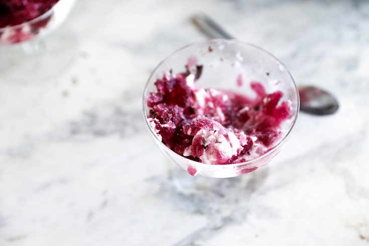 Red Wine Granita with Chocolate Flavored Whipped Cream – Floating Kitchen