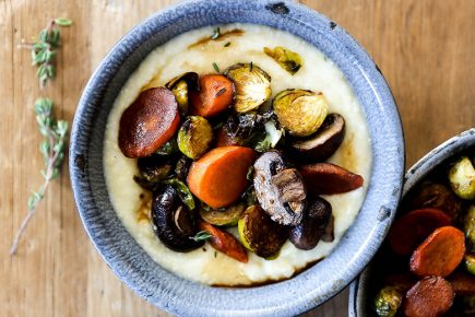 Coffee Glazed Roasted Vegetables with Mascarpone Polenta – Floating Kitchen