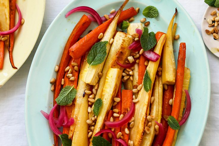 Roasted Carrots and Parsnips with Pickled Red Onions and Pine Nuts ...