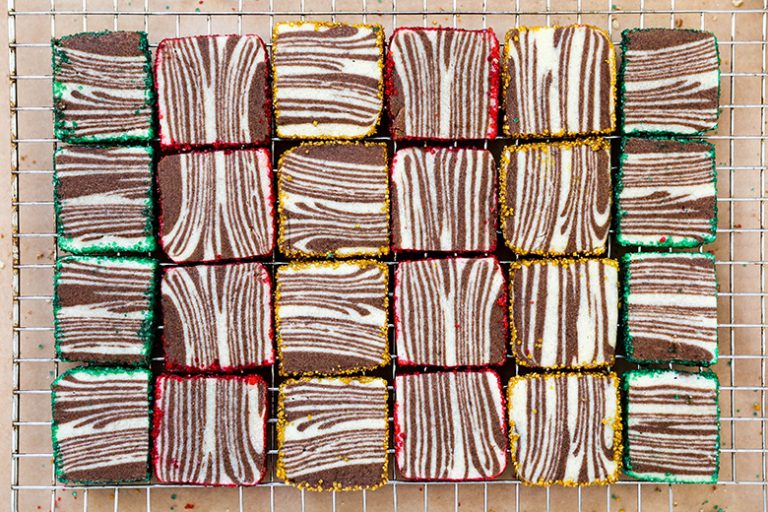 Zebra-Striped Chocolate Malted Shortbread Cookies – Floating Kitchen