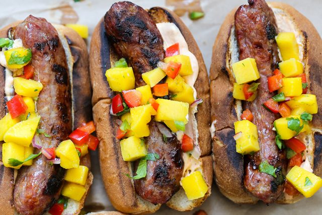 Grilled Sausages with Mango Salsa – Floating Kitchen